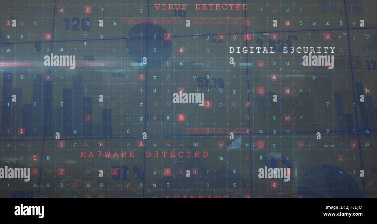 Image of data processing over grey background Stock Photo - Alamy
