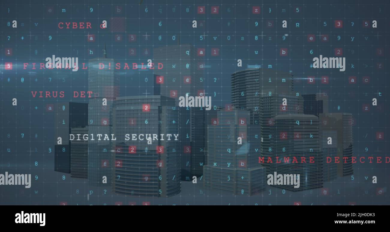 Image of data processing over cityscape Stock Photo - Alamy