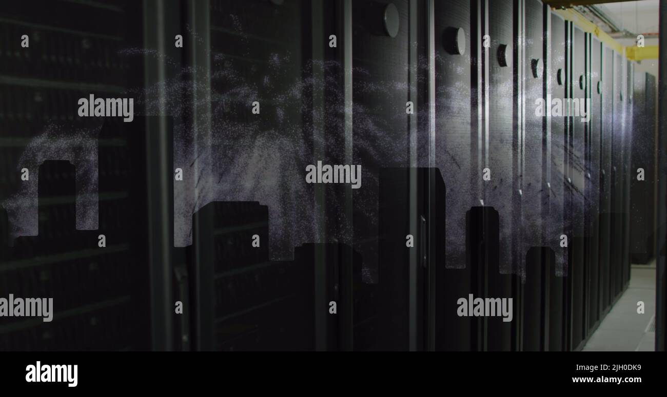 Image of fireworks over server room Stock Photo - Alamy