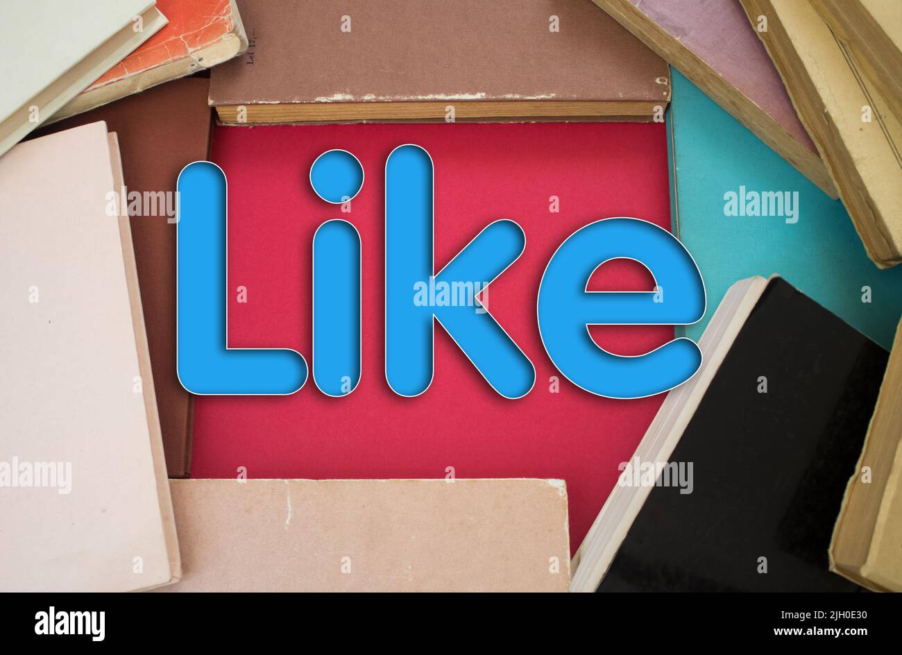 Like word in opened book with vintage, natural patterns old antique ...