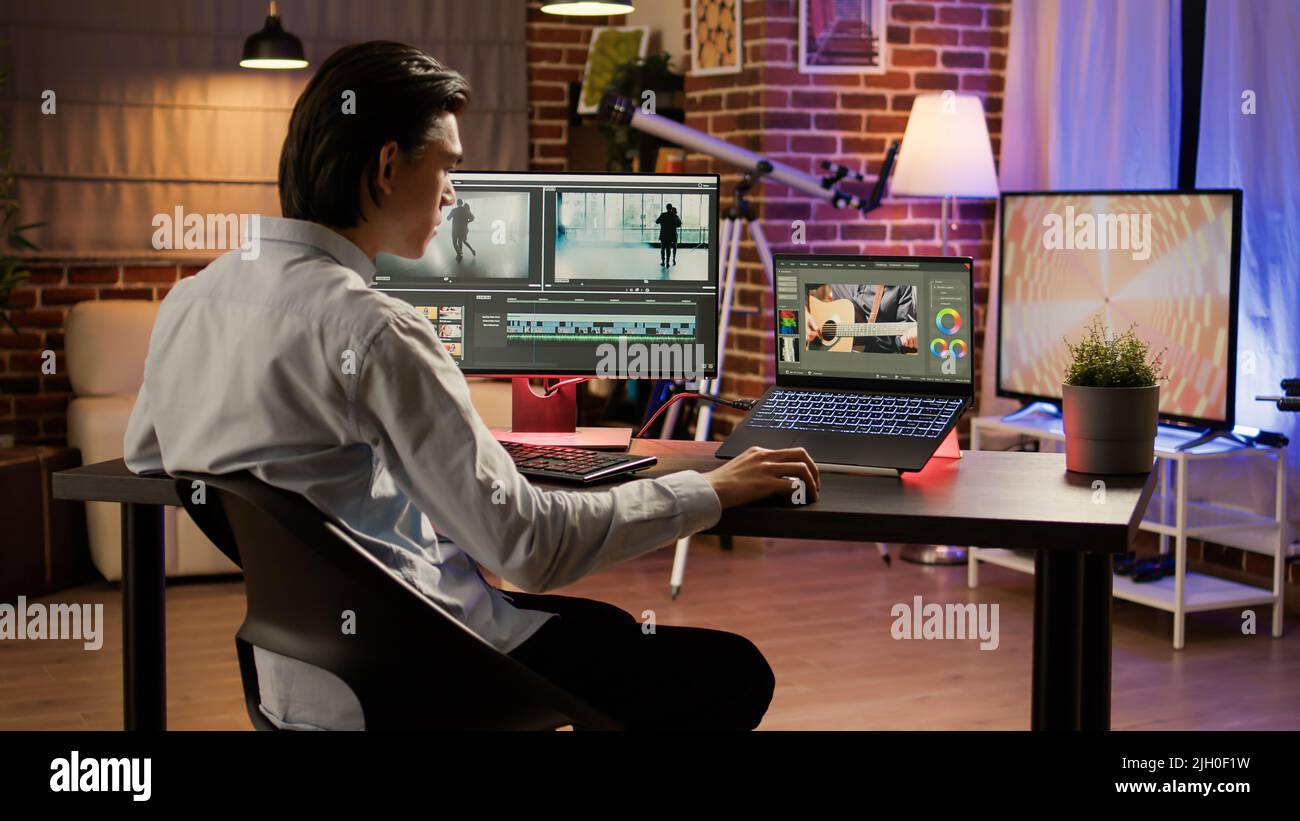Videographer creating visual effects hi-res stock photography and ...