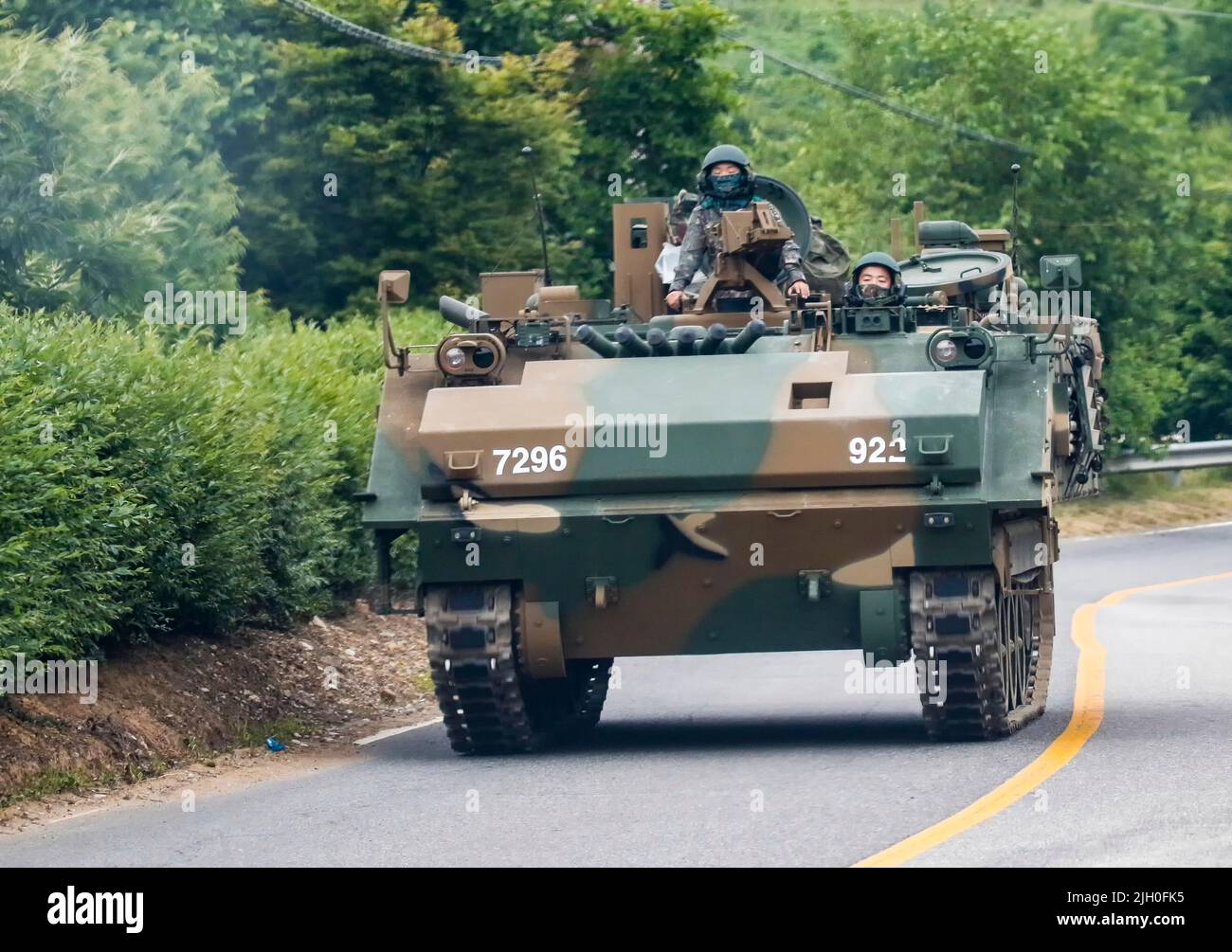 June 18, 2020-Paju, South Korea-South Korean armored vehicle take part ...