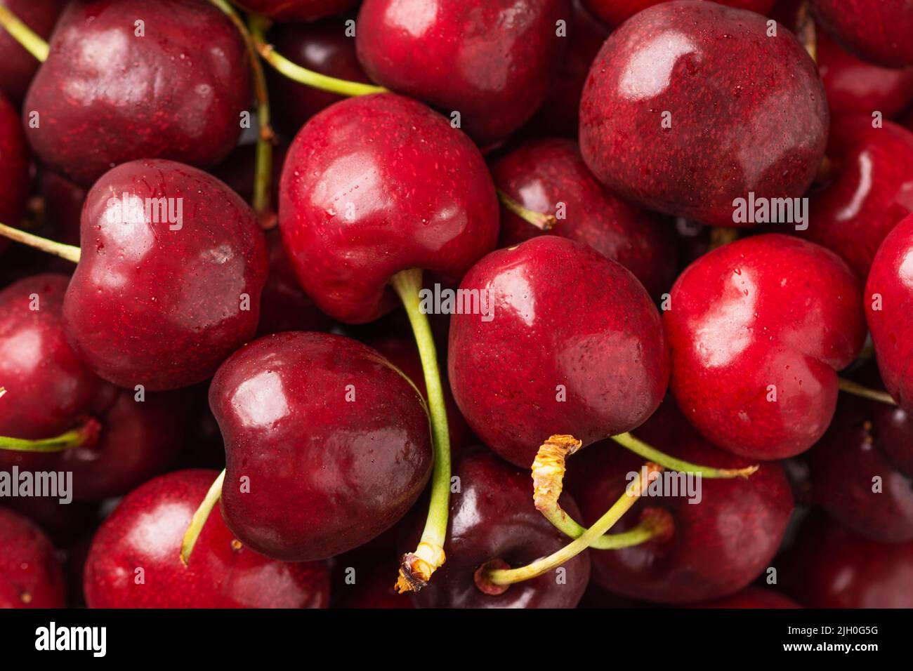 Cherry background top view. Cherry fruits, food background Stock Photo ...