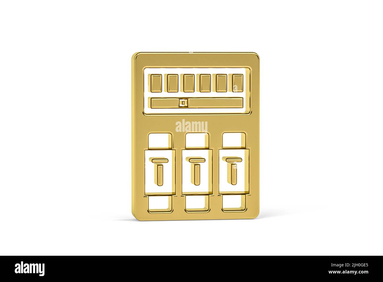 Golden 3d electrical switchboard icon isolated on white background - 3d ...