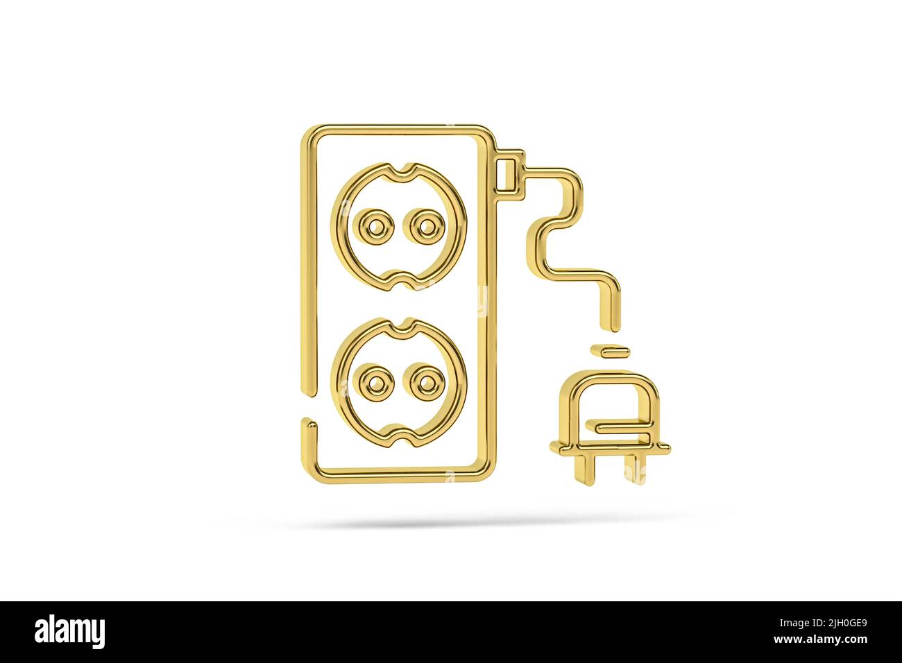 Golden 3d electrical switchboard icon isolated on white background - 3d ...