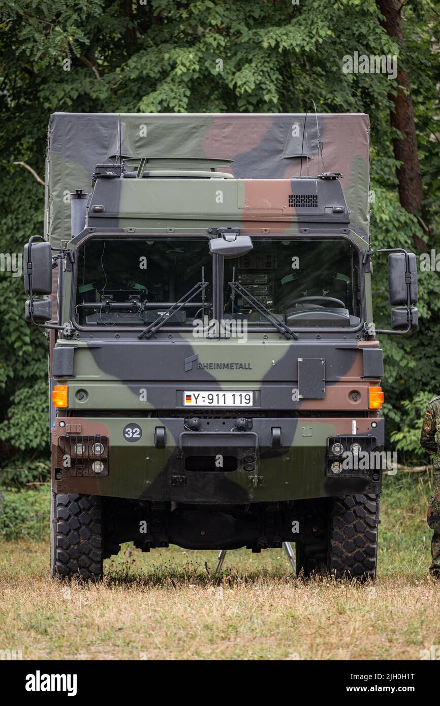 Munster, Germany. 11th July, 2022. A truck of the German Armed Forces ...