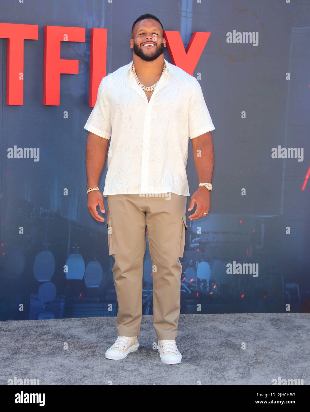 Hollywood, USA. 13th July, 2022. Aaron Donald arrives at THE GRAY MAN ...