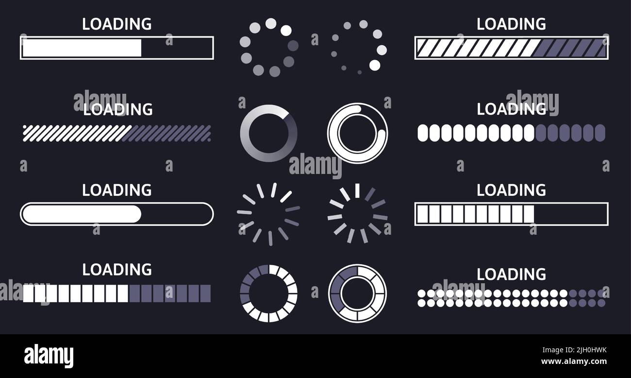 Load Indicator Loading Status Bar Round Buffer Download Progress And Line Upload Or File