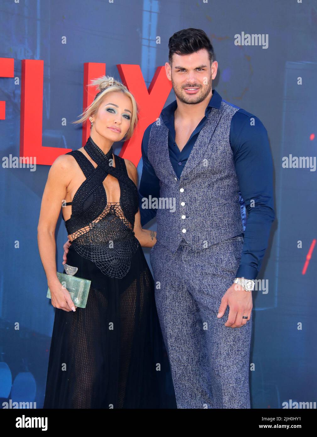 Hollywood, CA , July 13, 2022, Romain Bonnet, Mary Fitzgerald arrives ...