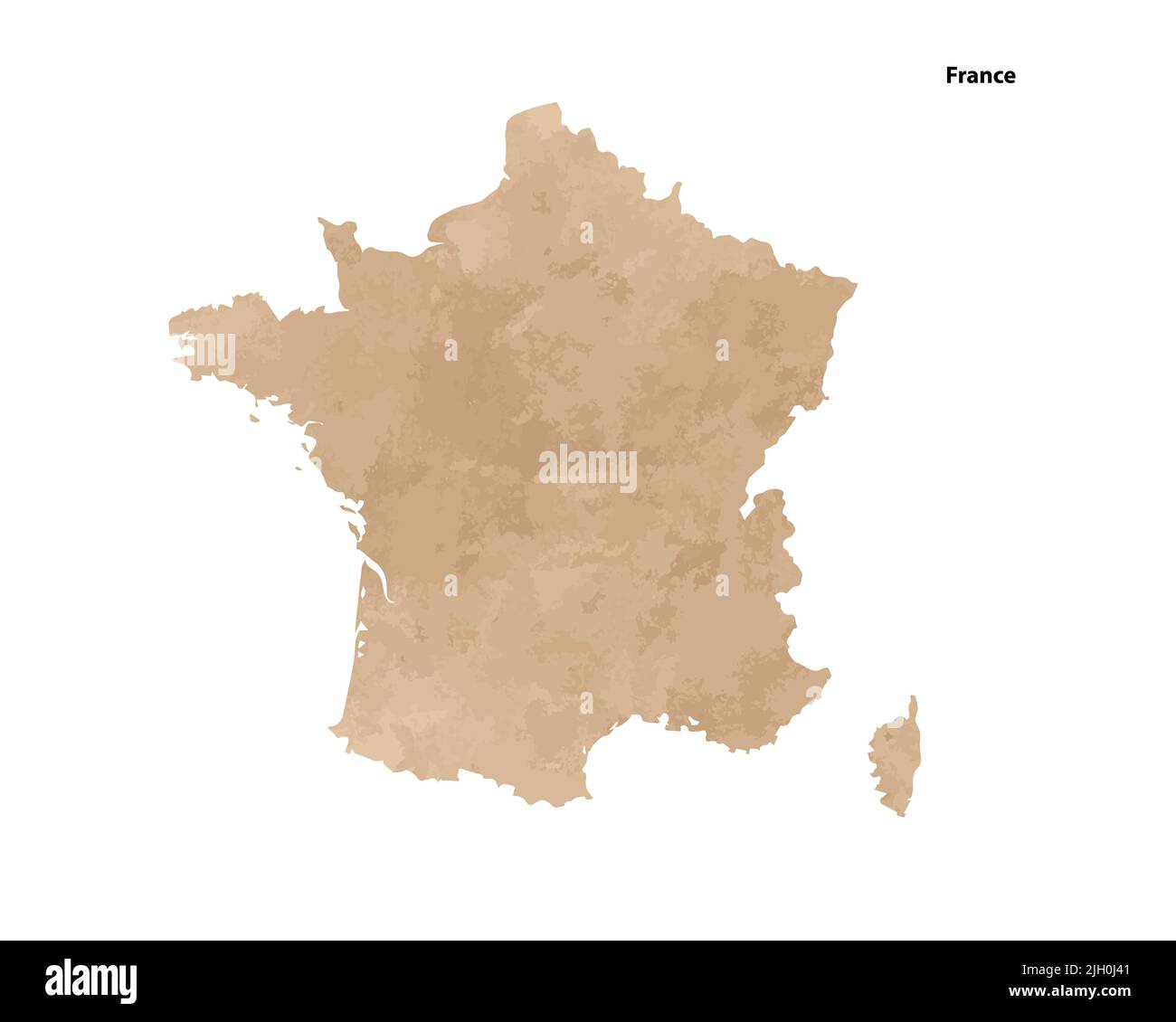 Old vintage paper textured map of France Country - Vector illustration ...
