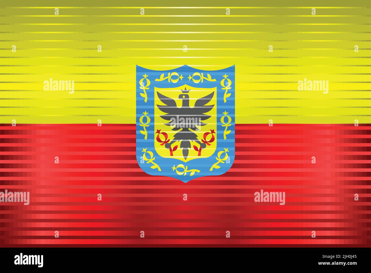 Shiny Flag of the City of Bogota - Illustration, Three dimensional flag ...