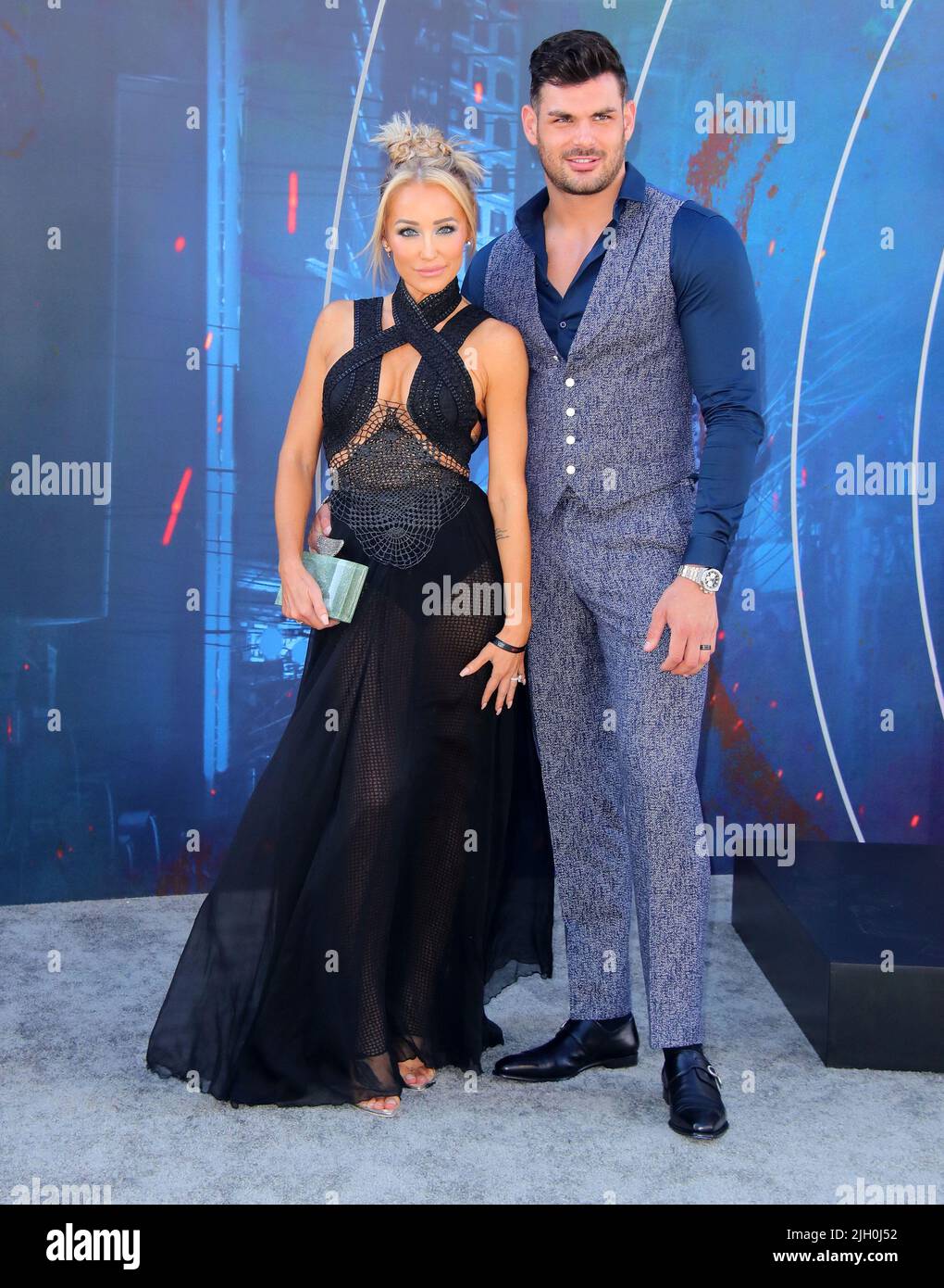 Hollywood, CA , July 13, 2022, Romain Bonnet, Mary Fitzgerald arrives ...