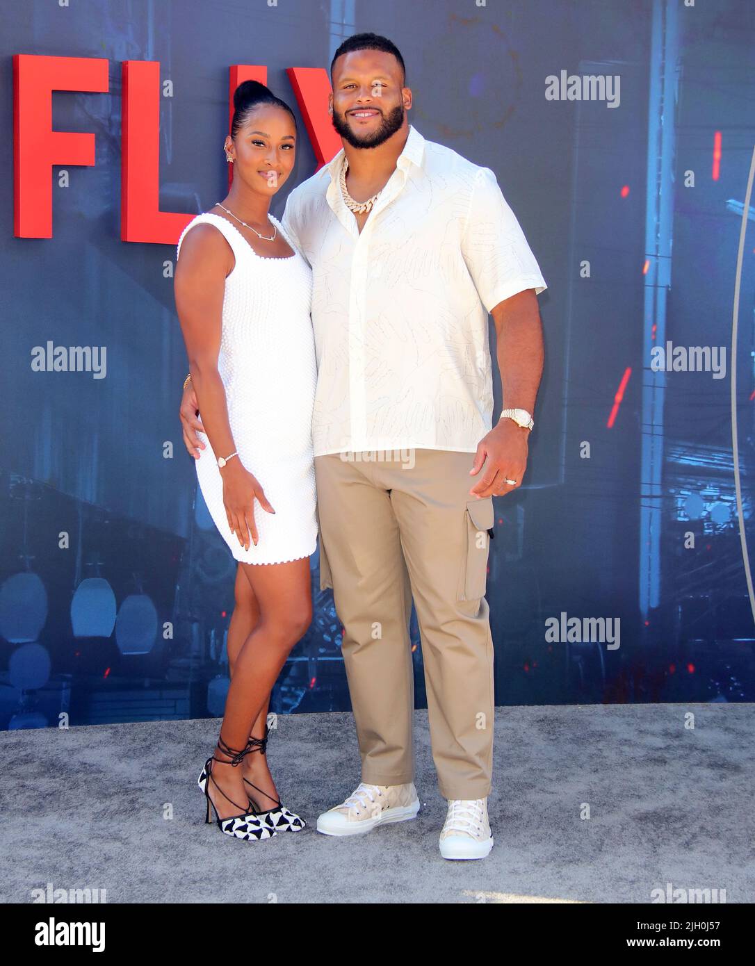 Hollywood, CA , July 13, 2022, Aaron Donald, Erica Donald arrives at ...