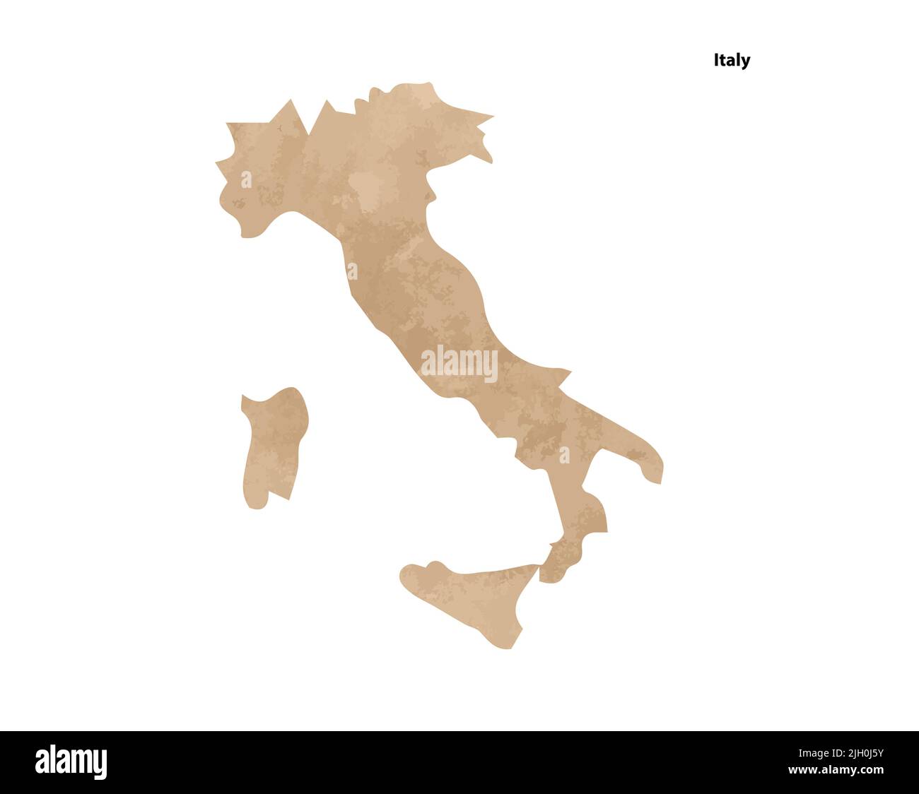 Old vintage paper textured map of Italy Country - Vector illustration ...