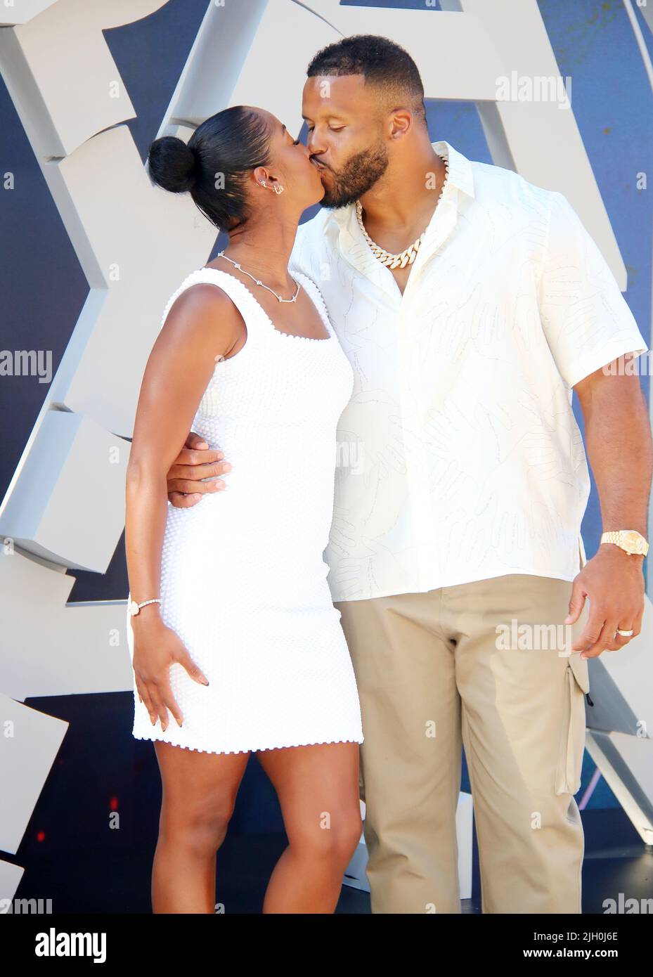 Hollywood, CA , July 13, 2022, Aaron Donald, Erica Donald arrives at ...