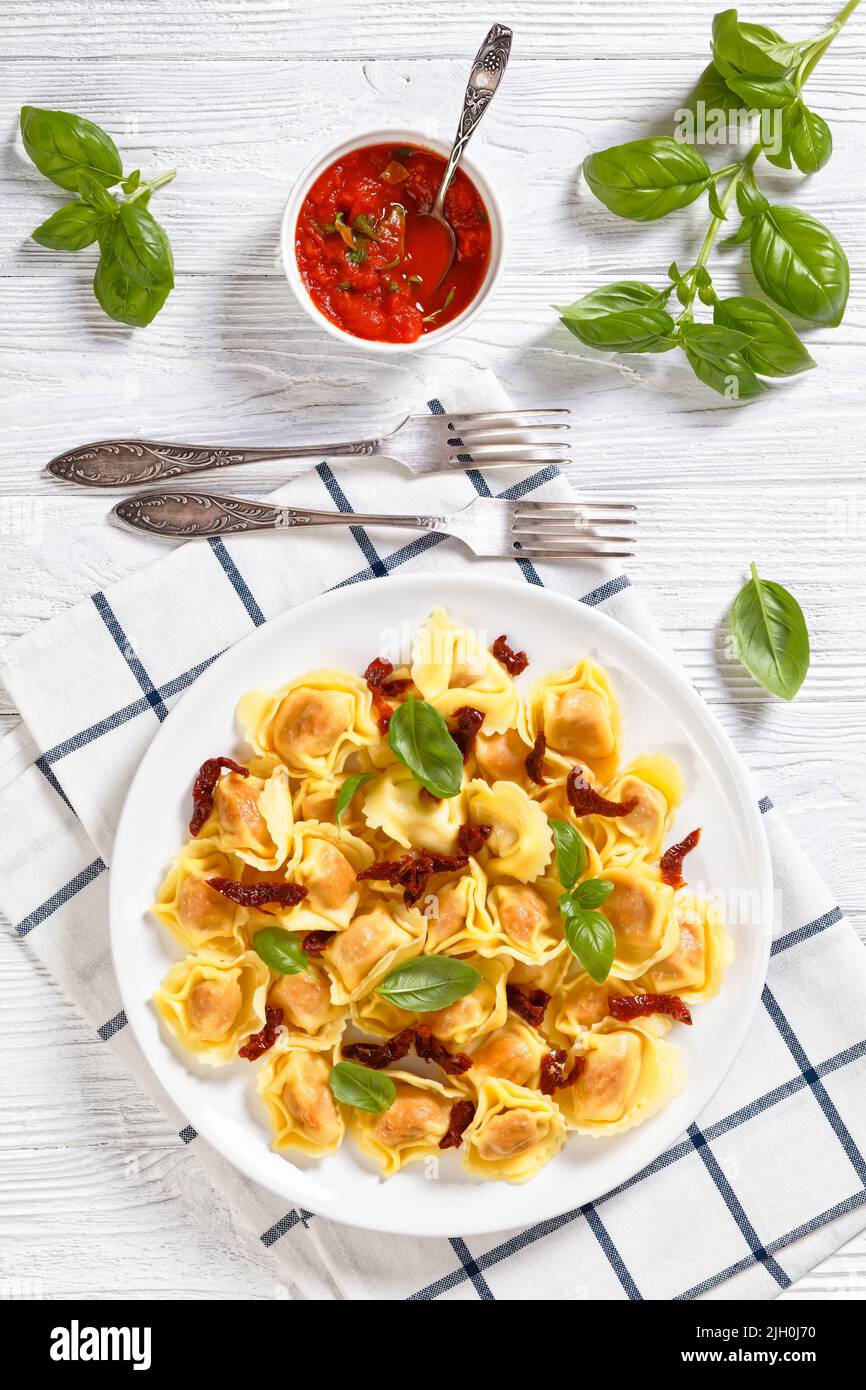 italian tortellini with sun dried tomatoes and ricotta cheese filling ...