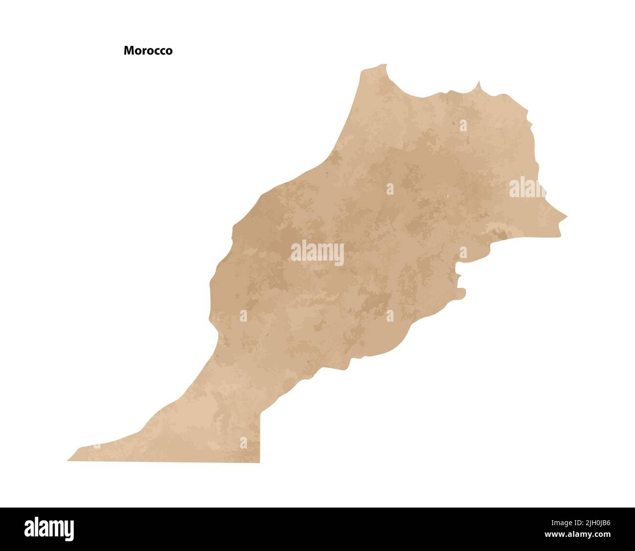 Old vintage paper textured map of Morocco Country - Vector illustration ...