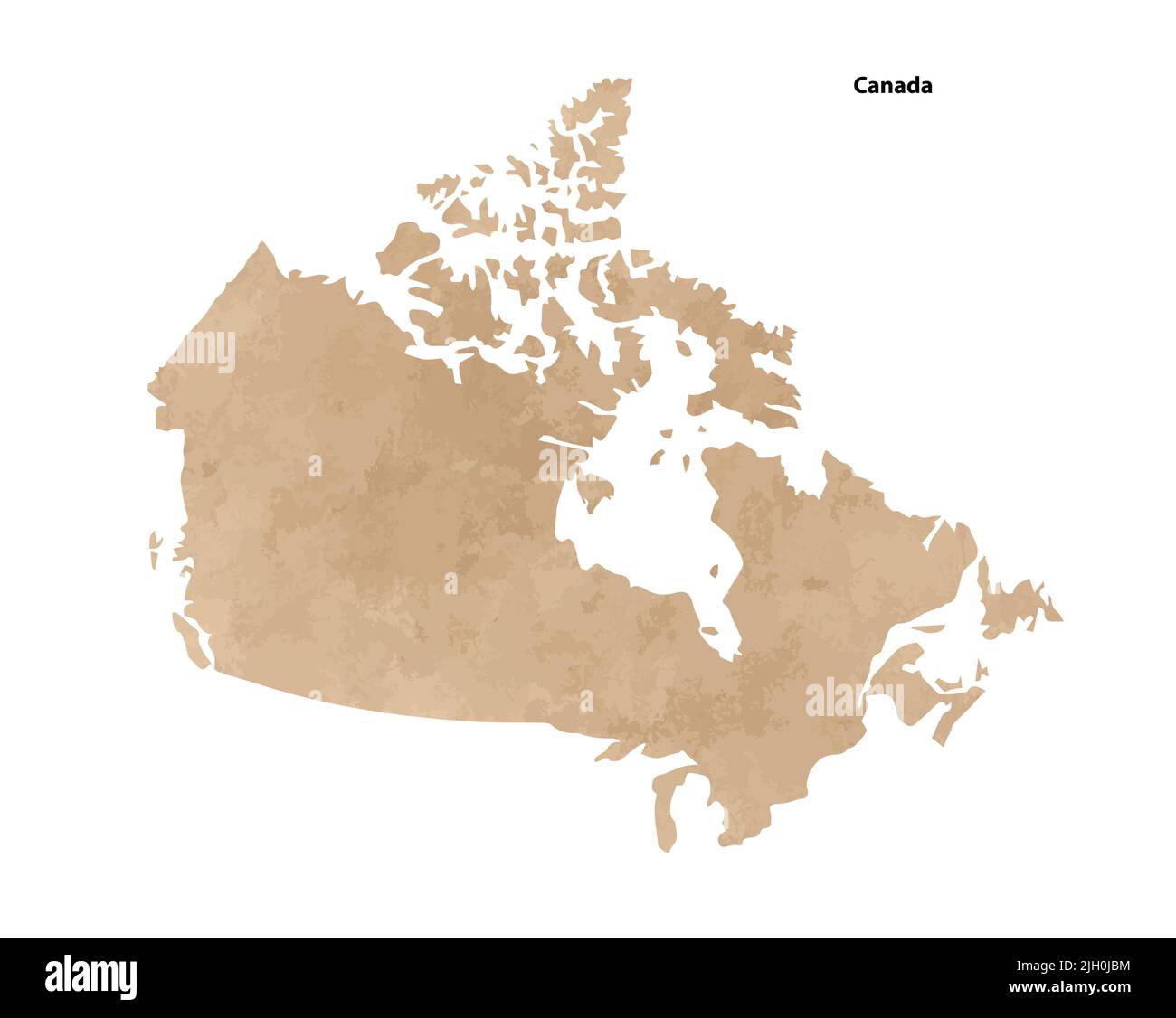 Old vintage paper textured map of Canada Country - Vector illustration ...
