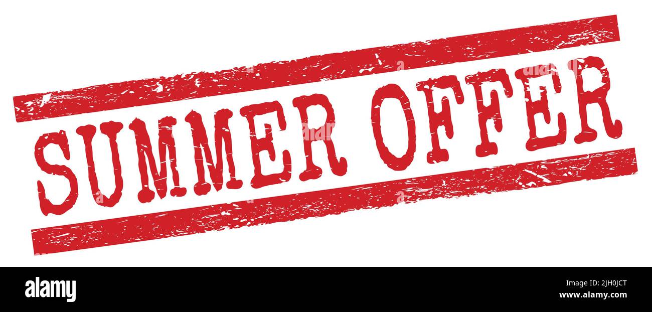 SUMMER OFFER text written on red grungy lines stamp sign Stock Photo ...