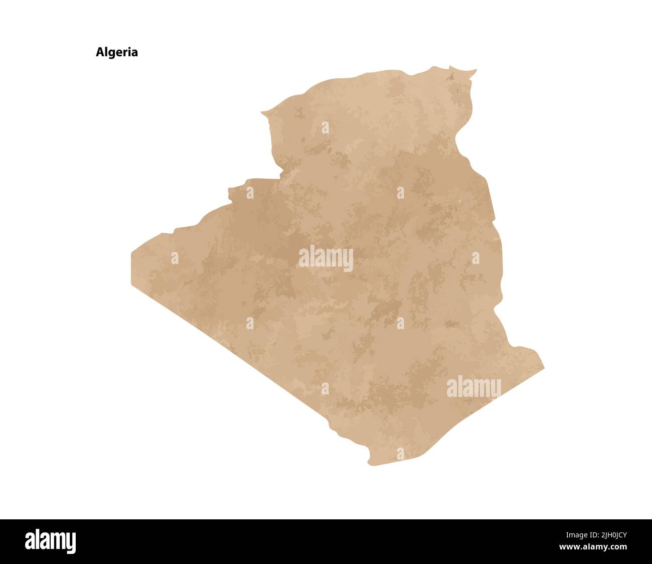 Old vintage paper textured map of Algeria Country - Vector illustration ...