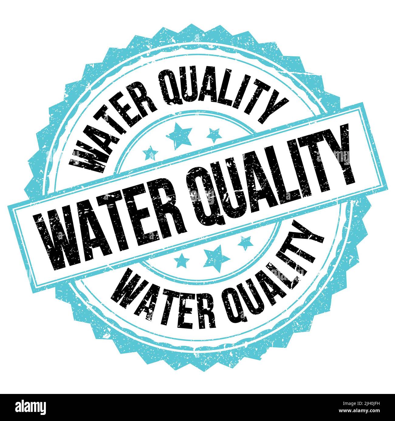 WATER QUALITY text written on blue-black round stamp sign Stock Photo ...