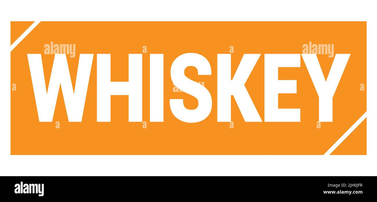 WHISKEY text written on orange grungy stamp sign Stock Photo - Alamy