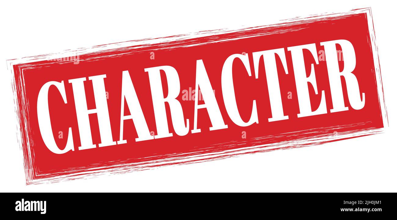 CHARACTER text written on red rectangle stamp sign Stock Photo - Alamy