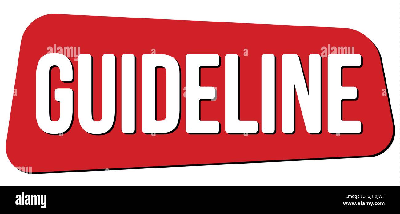 GUIDELINE text written on red trapeze stamp sign Stock Photo - Alamy