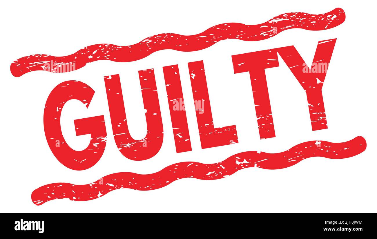 GUILTY text written on red lines stamp sign Stock Photo - Alamy