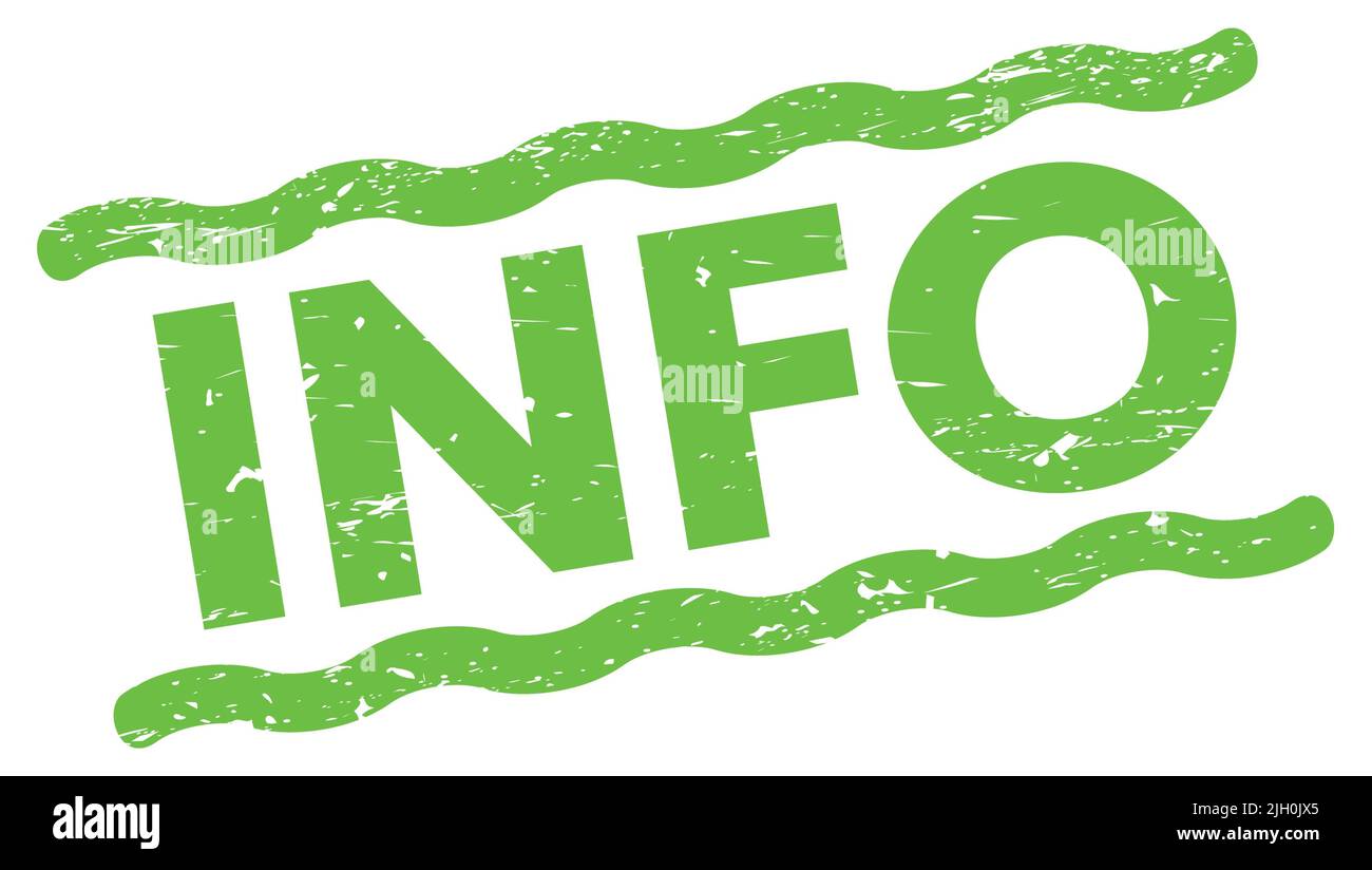 INFO text written on green lines stamp sign Stock Photo - Alamy