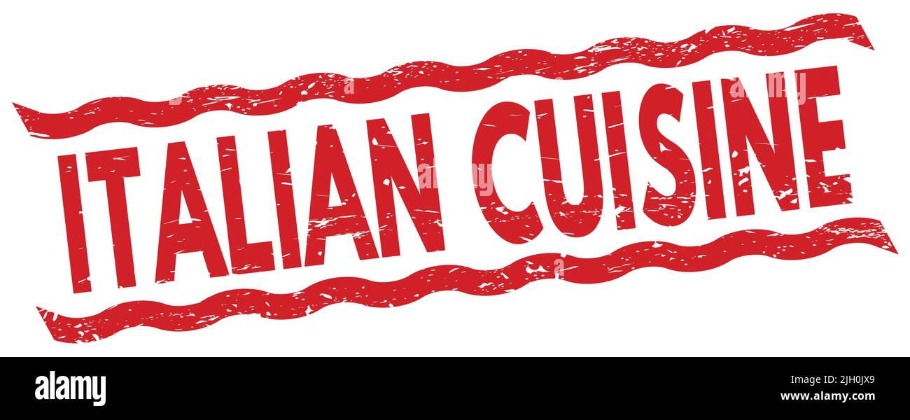 ITALIAN CUISINE text written on red lines stamp sign Stock Photo - Alamy