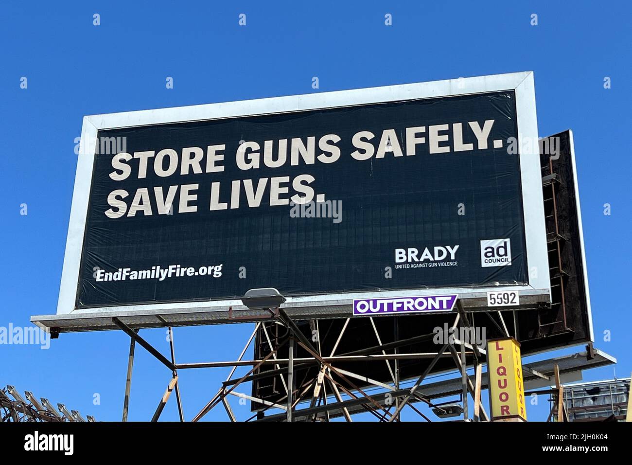 A billboard endorsing gun control sponsored by Brady: United Against ...