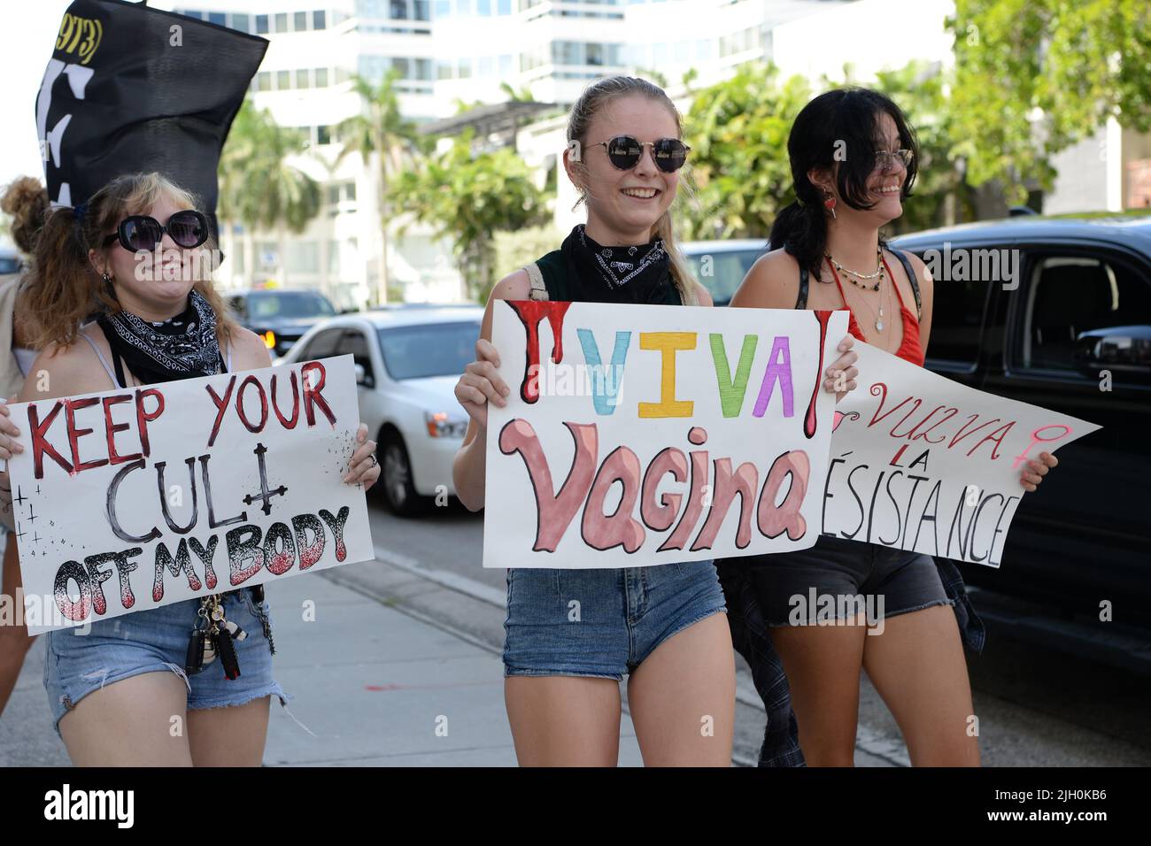 Fort Lauderdale FL, USA. 13th July, 2022. People are seen protesting ...
