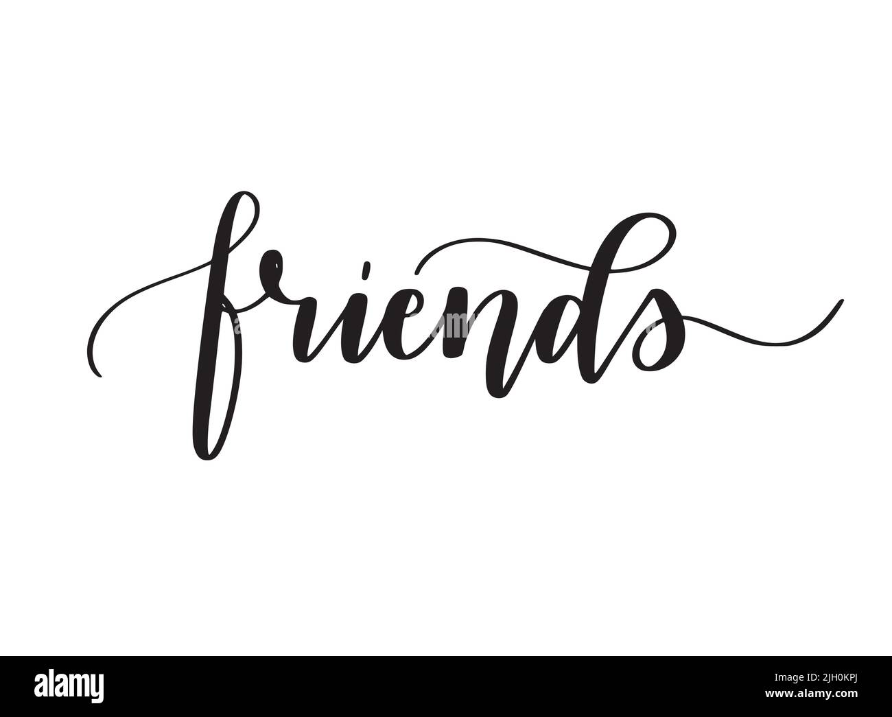 Friends cute modern calligraphy word Stock Vector Image & Art - Alamy