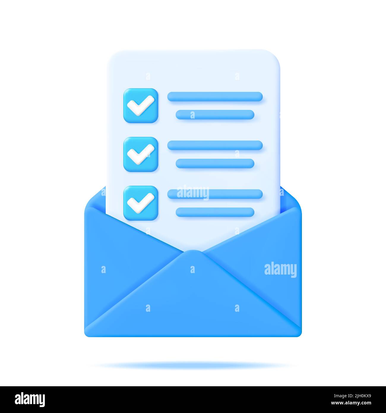 3D Paper Envelope with Approved Document Isolated Stock Vector Image ...