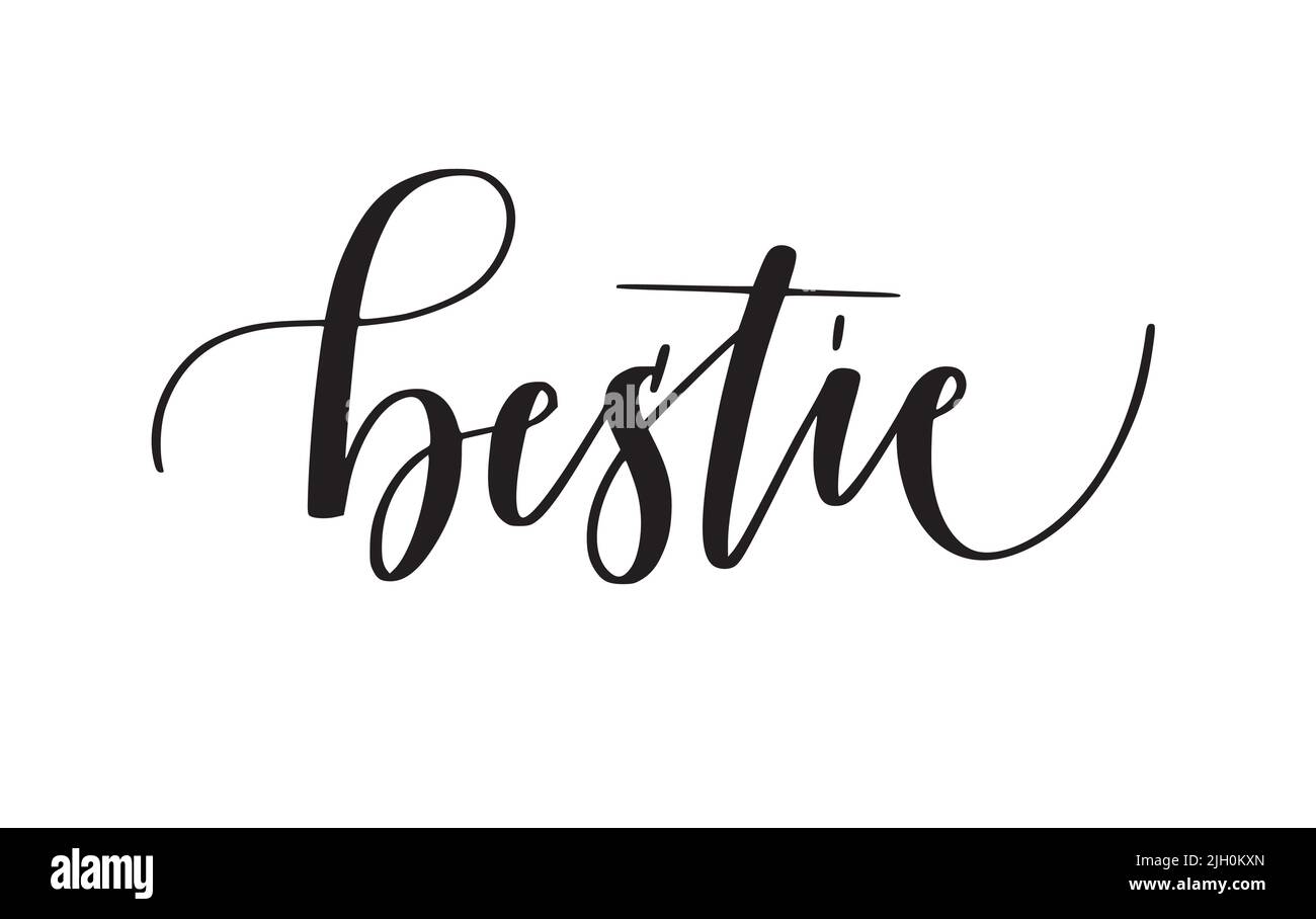 Bestie cute modern calligraphy word Stock Vector Image & Art - Alamy