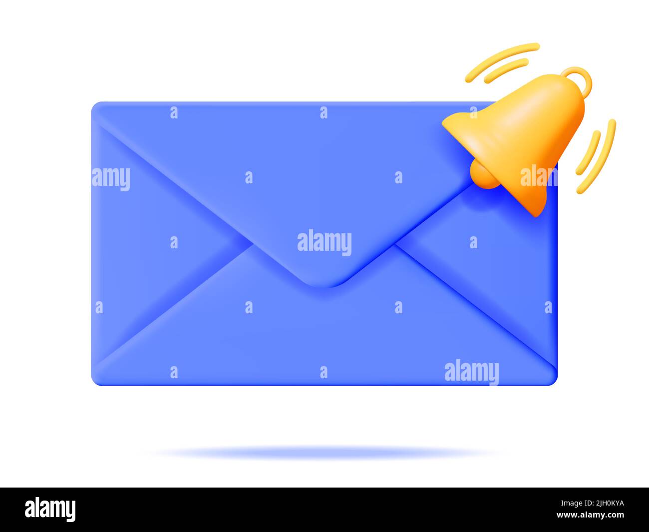 3D Mail Envelope with Bell Notification Stock Vector Image & Art - Alamy