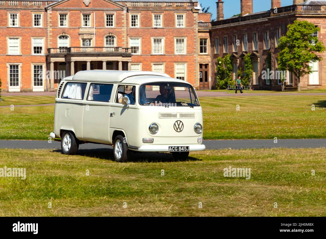 vintage cream Volkswagen Type 2 transporter Kombi or microbus in front ...