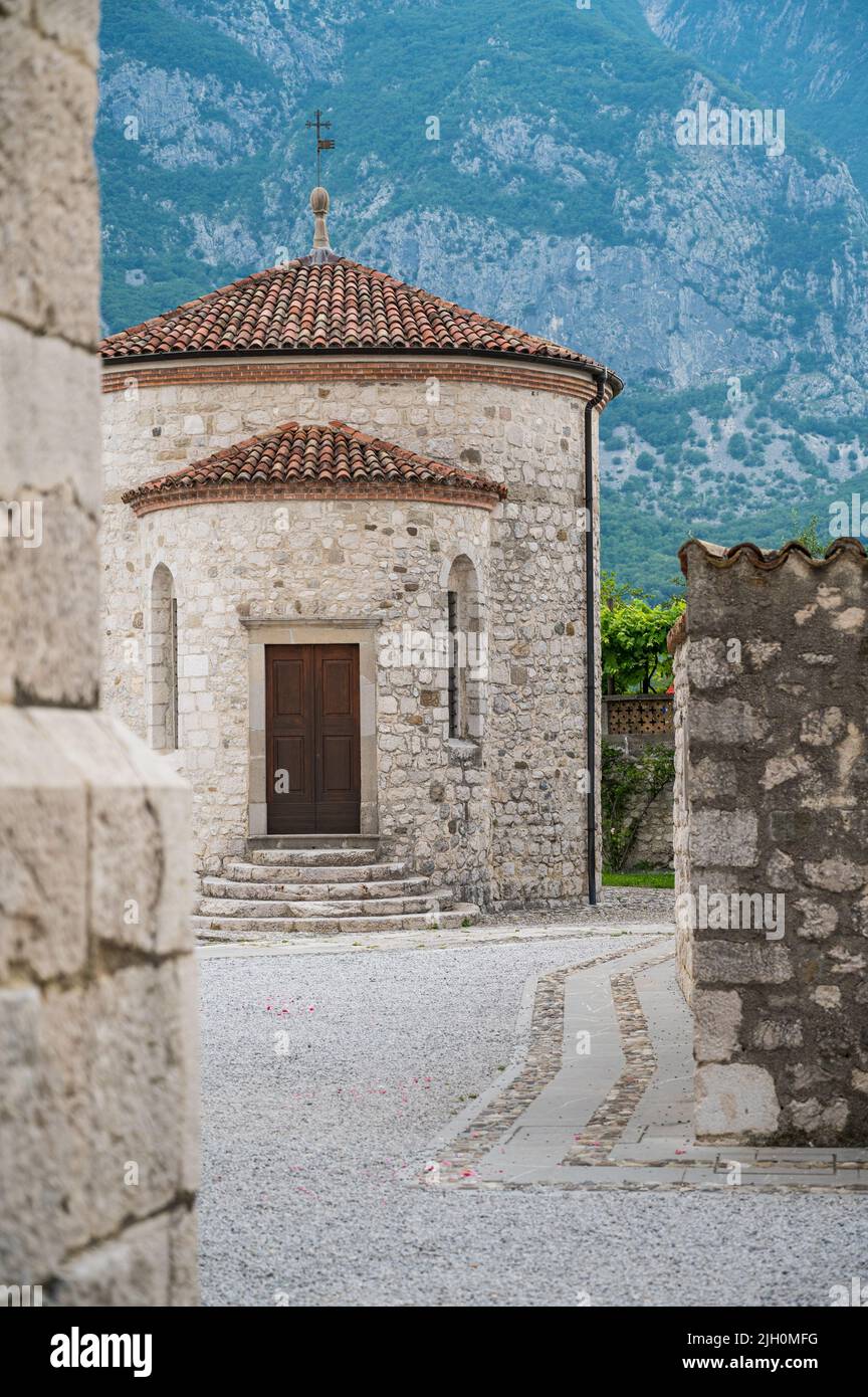 view of the village of Venzone in Udine in Friuli Venezia Giulia Stock ...