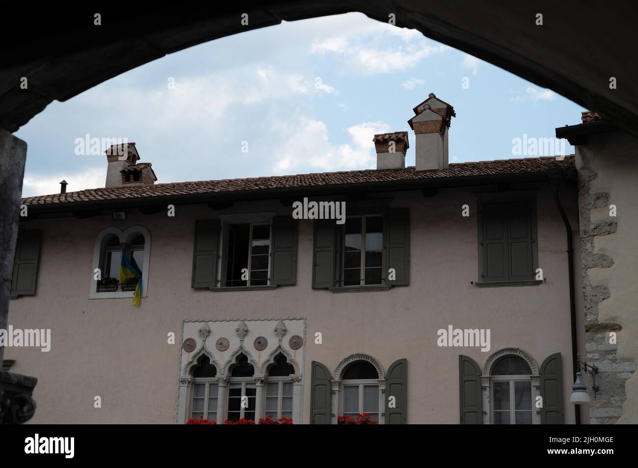 view of the village of Venzone in Udine in Friuli Venezia Giulia Stock ...