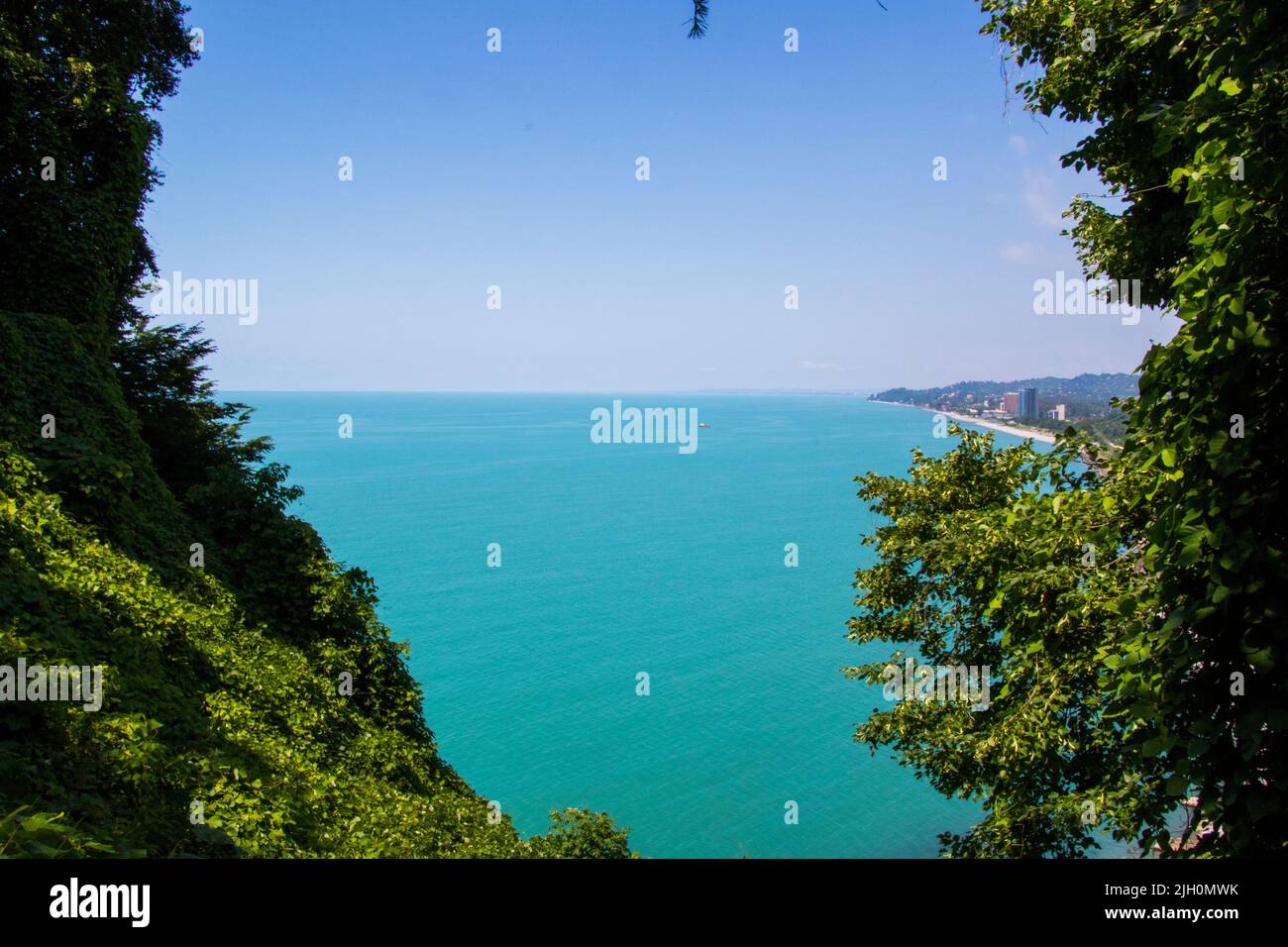 blue and green sea view and landscape in Black sea, Georgia Stock Photo ...