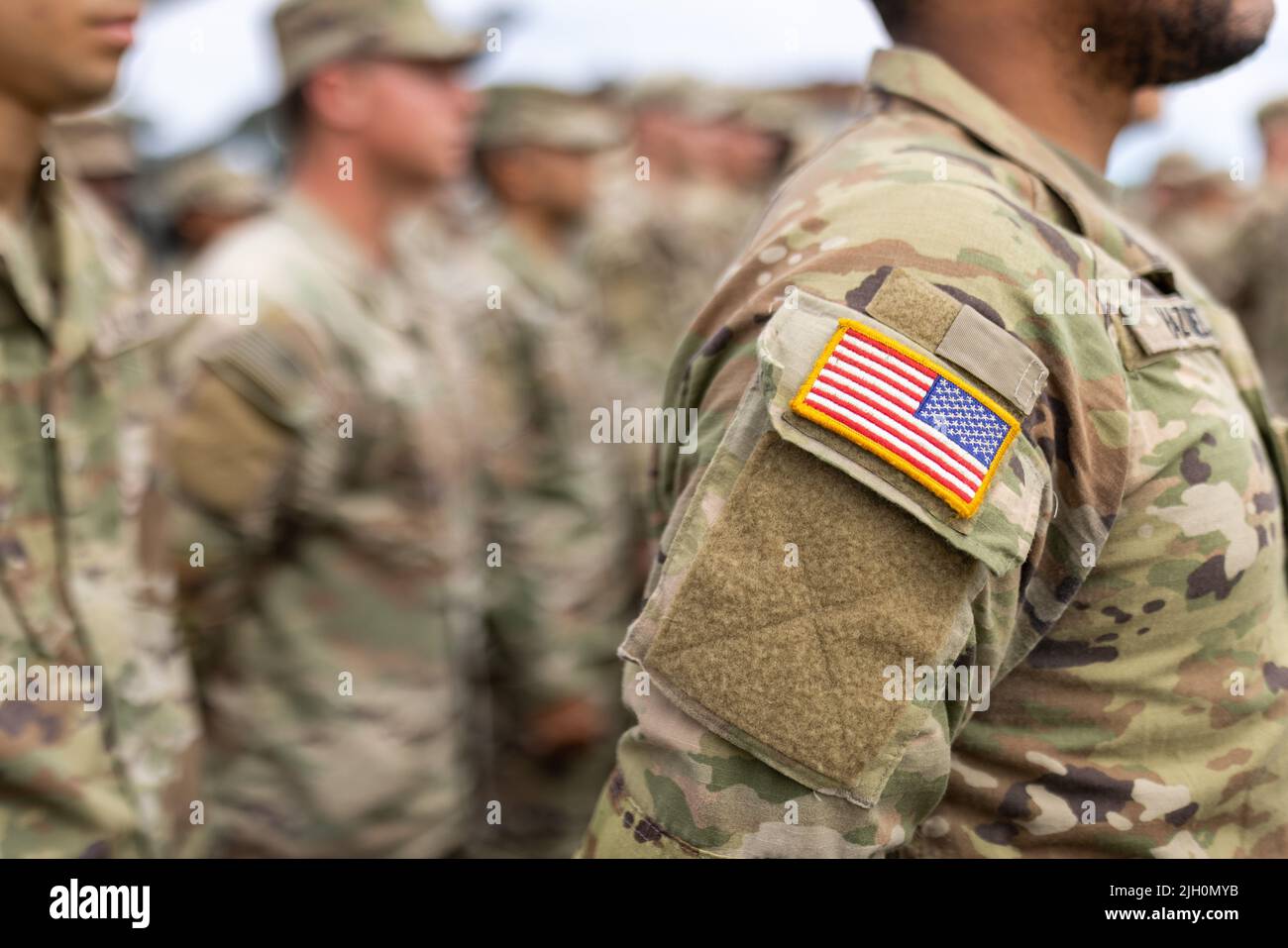 13 July 2022, Bavaria, Grafenwöhr: U.S. Army soldiers of the 1st ...