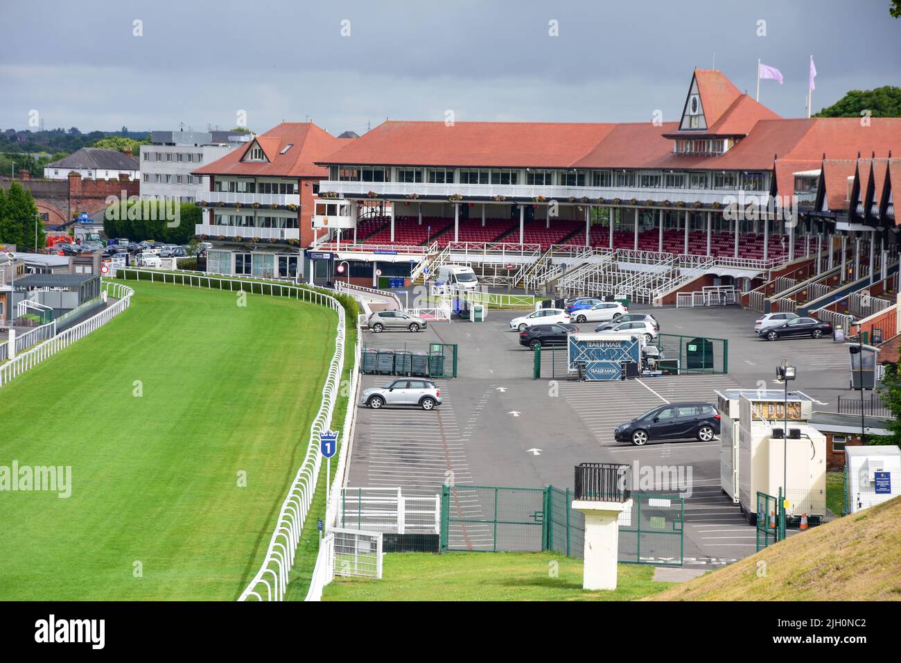 Chester, UK: Jul 3, 2022: Chester racecourse is the oldest operating ...