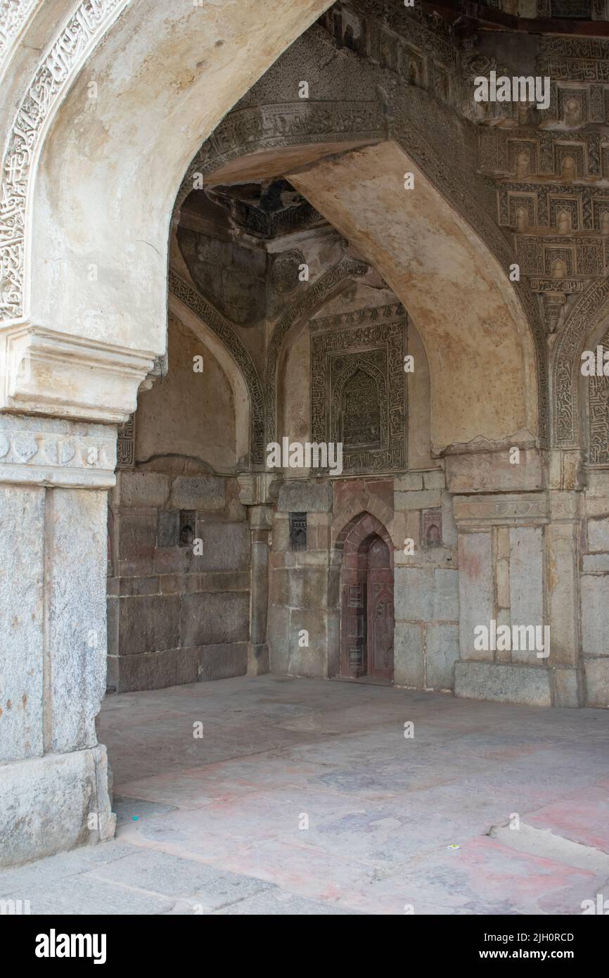 The view of inside of an old Indian monument which is known as Bara ...