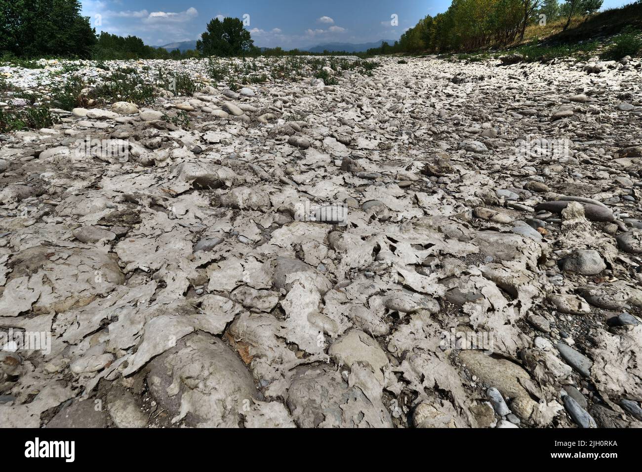 Brembo river dry due to drought Stock Photo - Alamy