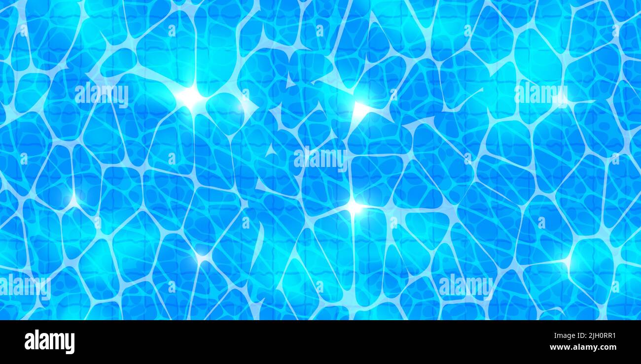Top view swimming pool seamless pattern with sunlight glare reflect ...