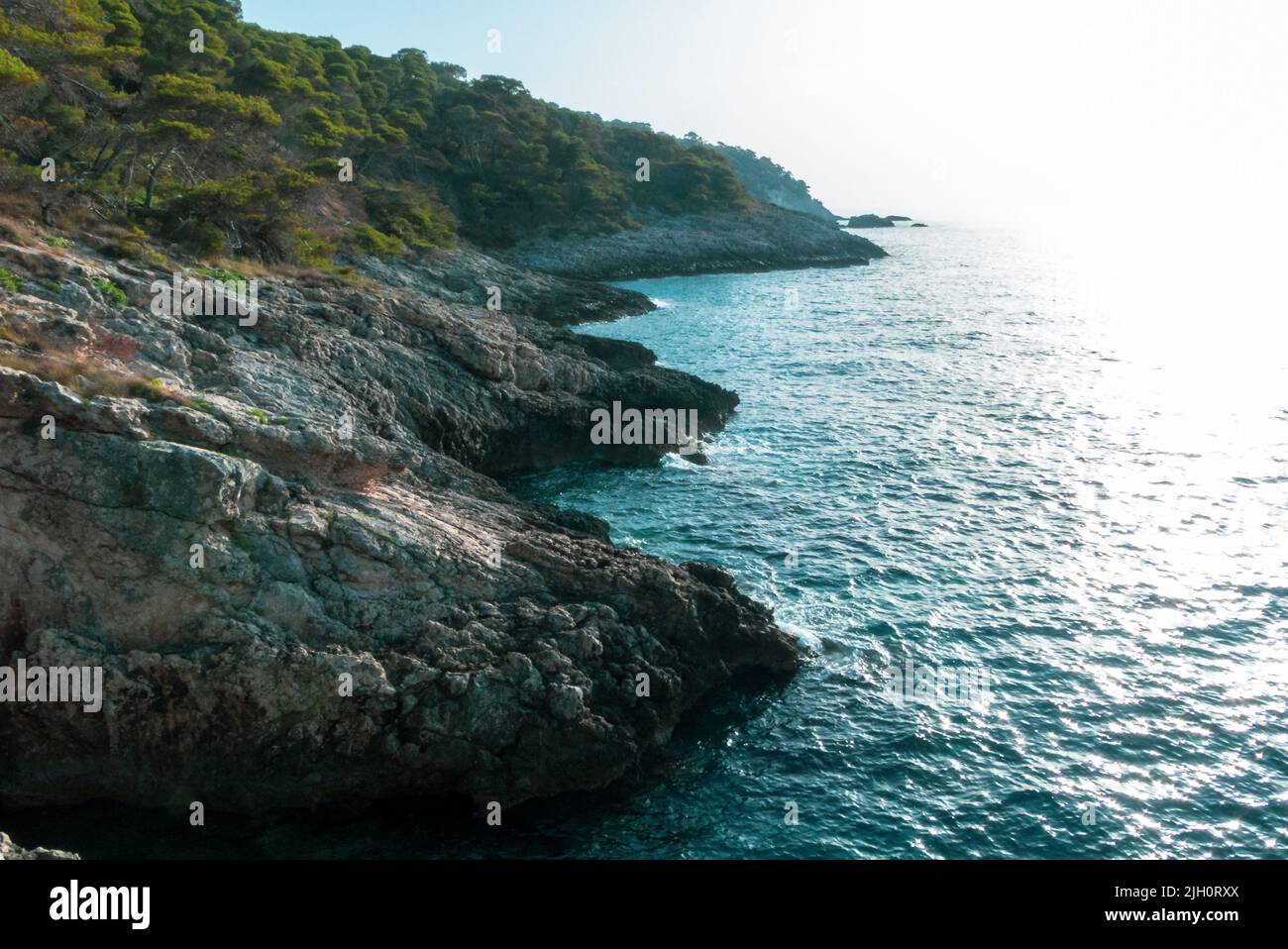 sea, cliffs and beaches in the Quakes islands with a Caribbean sea ...