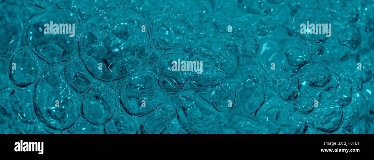 Close up of water bubbles in turquoise color Stock Photo - Alamy