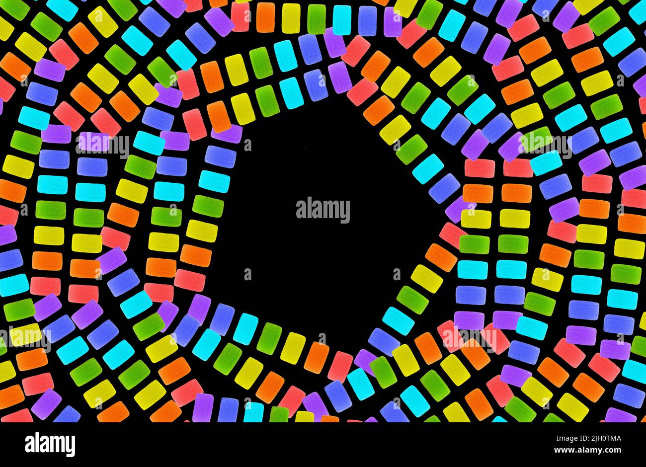 Spiral neon glow rainbow-colored marmalade candies abstract background ...