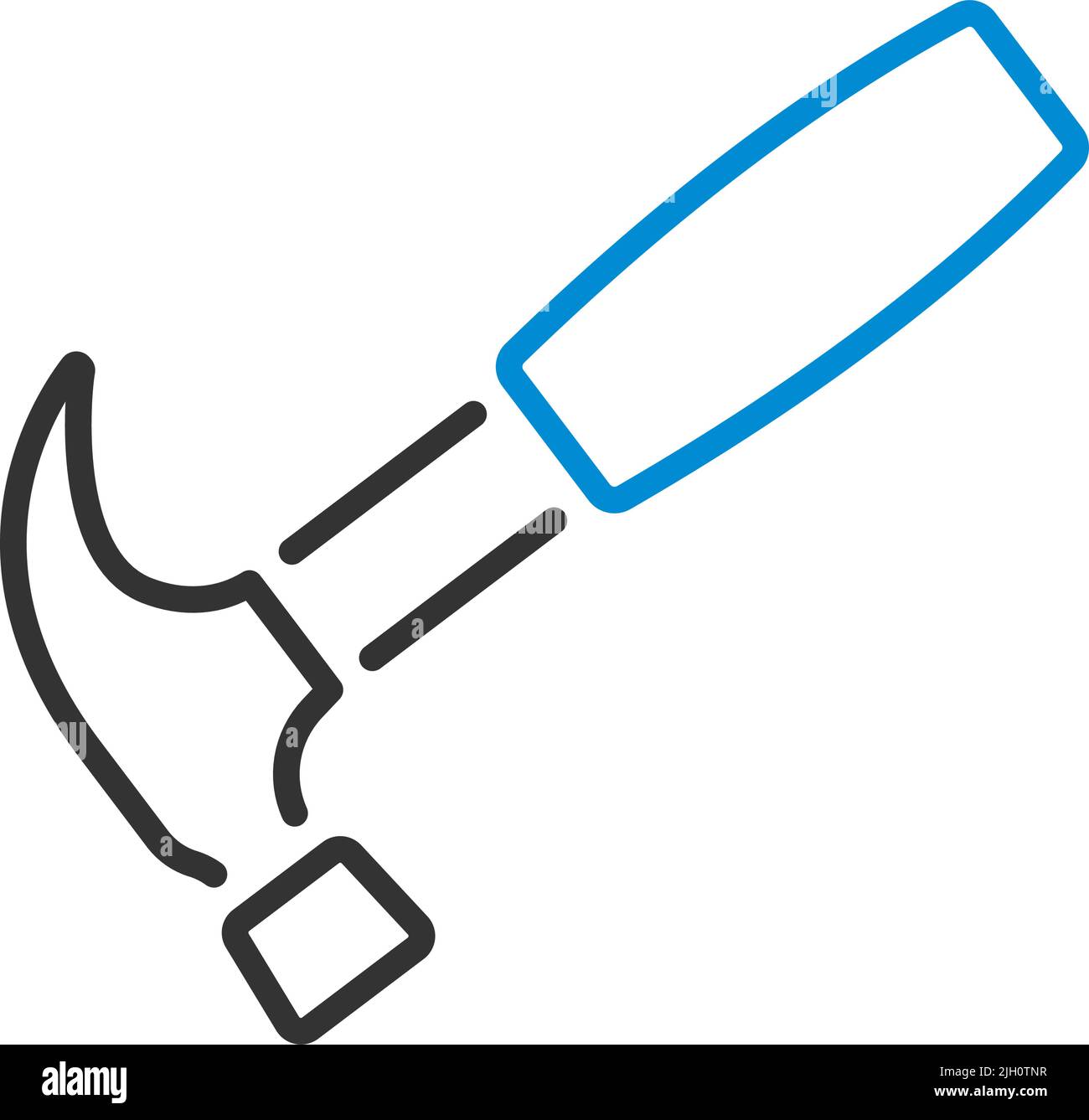 Hammer Icon. Editable Bold Outline With Color Fill Design. Vector ...